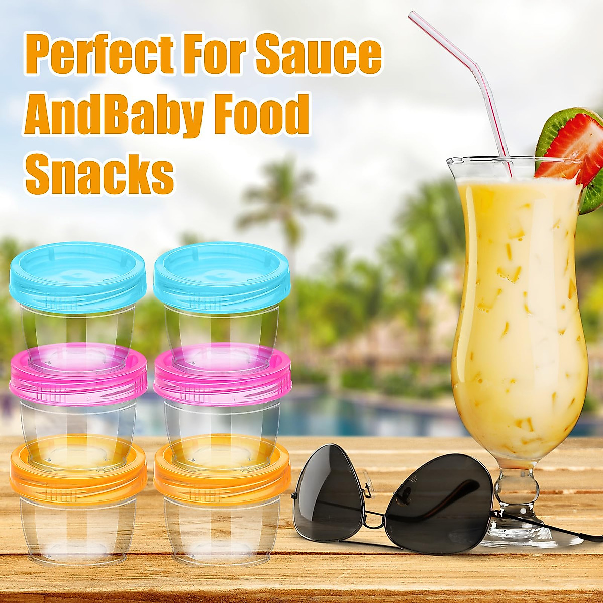 Mumufy 54 Pcs Reusable Salad Dressing Container 1.35 oz Small Sauce Condiment Containers with Lids Leakproof Condiment Cups Plastic Food Container Sets for Lunch Baby Food Storage