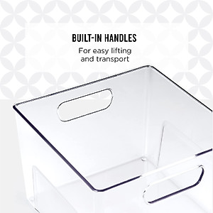 Copco Narrow Clear Bin, 10.5 x 4.5 x 6-Inch, for Kitchen, Fridge, Pantry, Laundry, and More