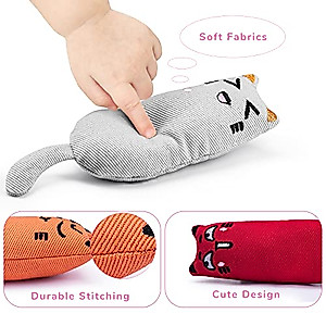 Legendog 5Pcs Catnip Toy, Cat Chew Toy Bite Resistant Catnip Toys for Cats,Catnip Filled Cartoon Mice Cat Teething Chew Toy (Multicolor)