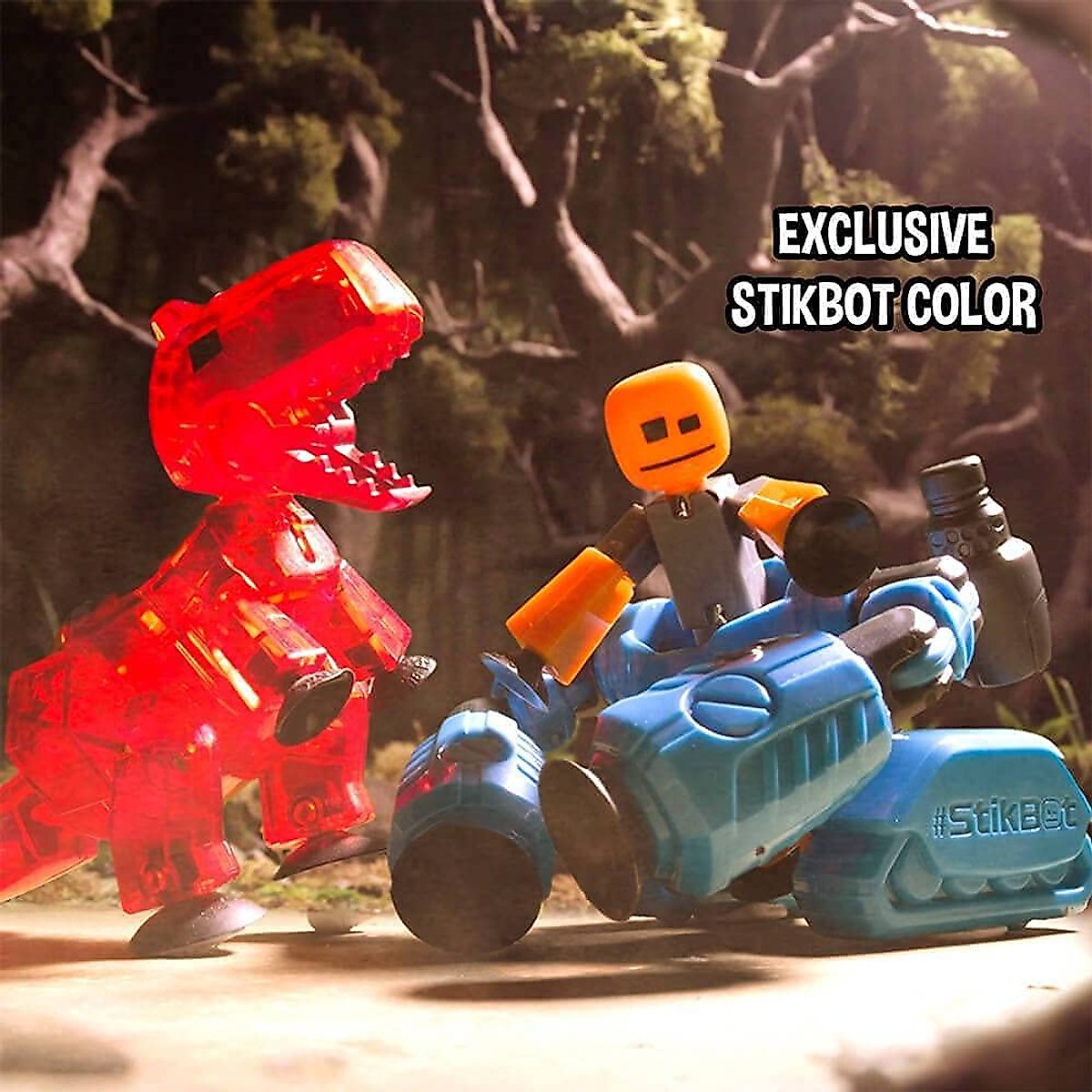 StikBot Zing Megabots 3 Pack, Complete Set of 3 Poseable Action Figures and Mega Vehicles, Turbo Cycle, Knockout and Avalanche