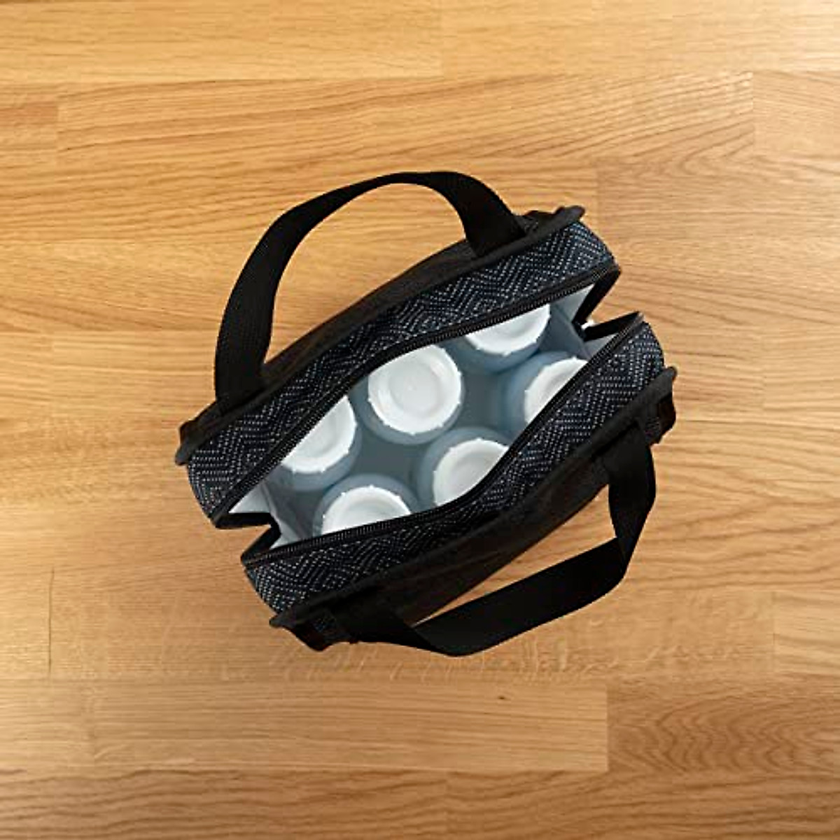 Dr. Brown’s Fold & Freeze Bottle Tote, Breastfeeding Essential Cooler Bag, 6 Baby Bottles Milk Storage - Black