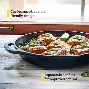 Lodge 12 Inch Cast Iron Everyday Pan - Chef Collection - Use on Oven, Stove, Grill, or Fire - Easy to Clean - Cast Iron Pan with Lid - Durable Cookware