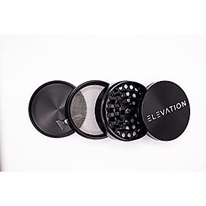 Elevation Medium 2.5" 4-piece Kitchen Spice & Herb Grinder/Mill - Black