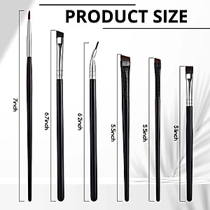 12 Pieces Eyeliner Brushes Set, Slanted Makeup Gel Eyeliner Brush Line Fine Bent Eyeliner Brush Pointed Round Makeup Brush Angled Eyeliner Makeup Tool for Girls Women Cosmetic Applicators