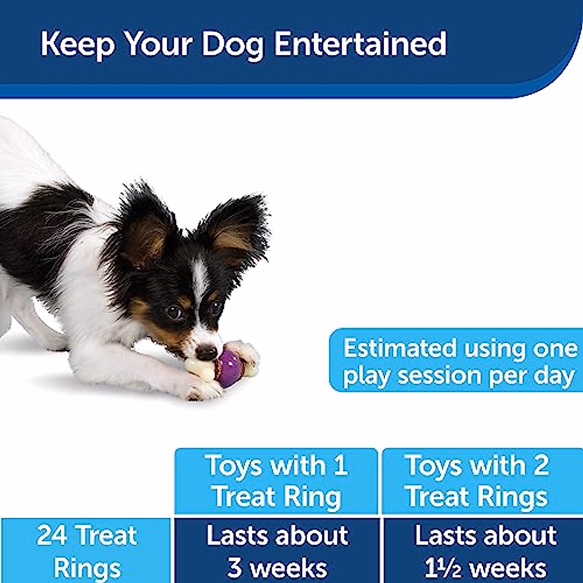 PetSafe Rawhide Treat Ring Refills, Breakfast, Lunch and Dinner, Size B- Variety Pack of Replacement Treats for PetSafe Busy Buddy Treat Ring Holding Toys