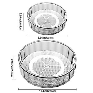 Lazy Susan, 2 Pack Turntable Organizer, Fridge Organization,Non-skid Spice Rack Organizer, Fruit Container, 360 Rotating Storage Container for Home Kitchen, Countertop, Cabinet, Fridge, Office, Makeup