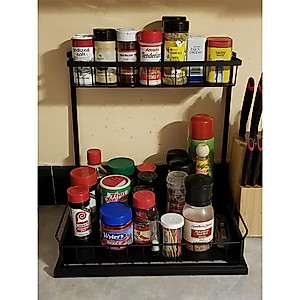 BOPART Under Sink Organizer & Storage for Bathroom Kitchen, Pull Out Cabinet Organizer, Metal Multi-Purpose Storage Shelf for Pantry