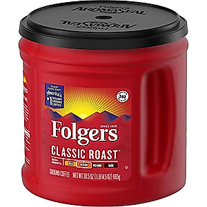 Folgers Classic Roast Medium Roast Ground Coffee, 30.5 Ounces (Pack of 6)