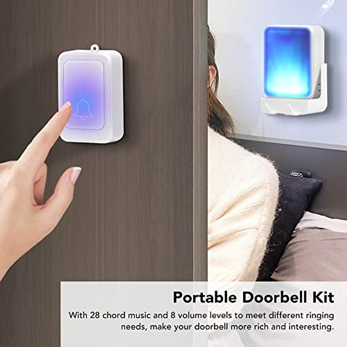 keshow Doorbell Operating Kit Newborn Deaf Mute Services Caller Soother Battery Powered Portable Doorbell Kit