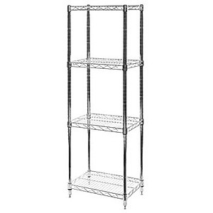 Shelving Inc. 12" d x 18" w x 54" h Chrome Wire Shelving with 4 Shelves