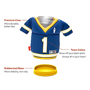 Puffin - The Gridiron Jersey - Insulated 12 oz Can Cooler I Beer Bottle & Soda Can Insulator, Keep Drinks and Beverages Cold (Risky Red/Sandy White)