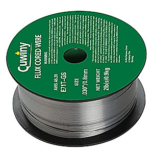 Cuwiny Flux Core Gasless Mig Wire, Mild Steel E71TGS.030-Diameter, 2-Pound Spool (0.030-Inch 2LB)