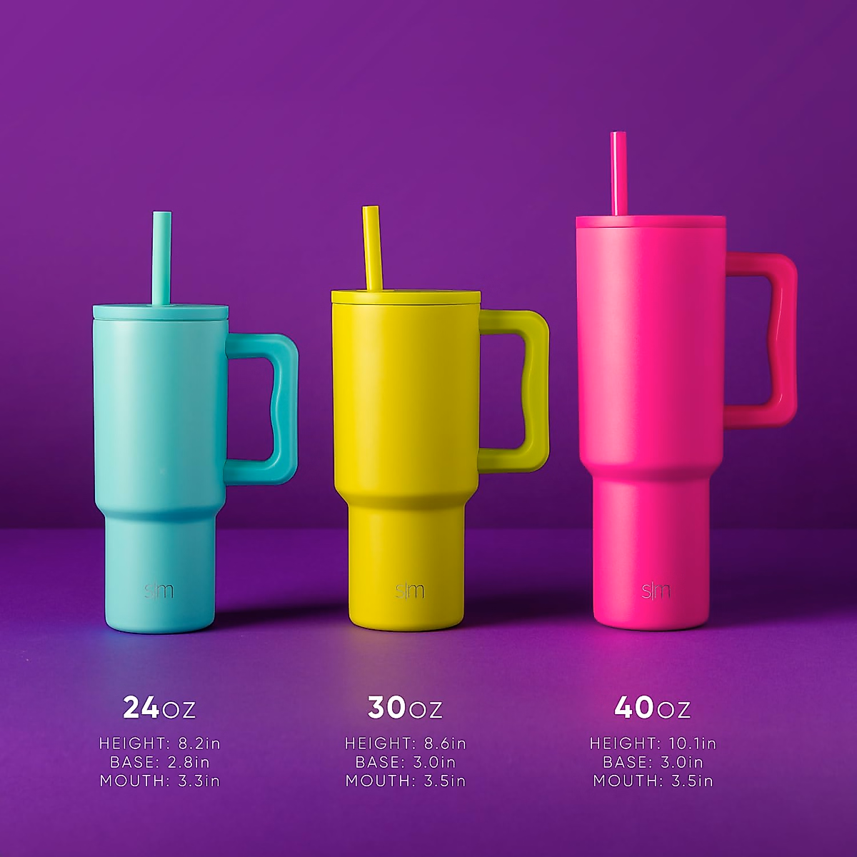 Simple Modern Kids 24 oz Tumbler with Handle and Silicone Straw Lid | Spill Proof and Leak Resistant | Reusable Stainless Steel Bottle | Gift for Kids Boys Girls | Trek Collection | Raspberry Vibes