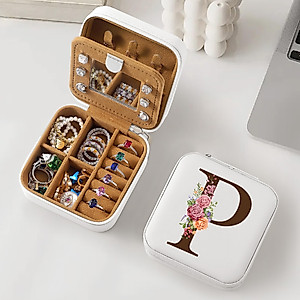 Parima Gifts for Her - Birthday Gifts for Her, Gifts for Wife, Gifts for Girlfriend, Gifts for Her, Personalized Initial Jewelry Box Travel Jewelry Case - Letter P, White