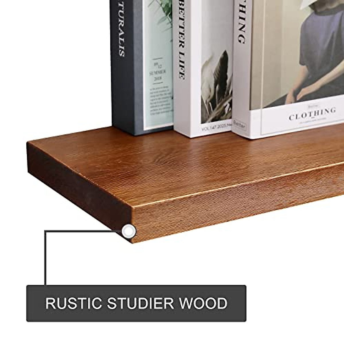 WELLAND Allen 8" Deep Floating Shelves Set of 2 Reclaimed Wood Wall Shelf Rustic Wall Mount Shelf ( Set of 2, 36 inch)