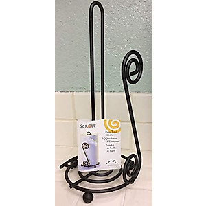 Spectrum Diversified Scroll Paper Towel Holder for Kitchen Countertop & Dining Room Table, Black