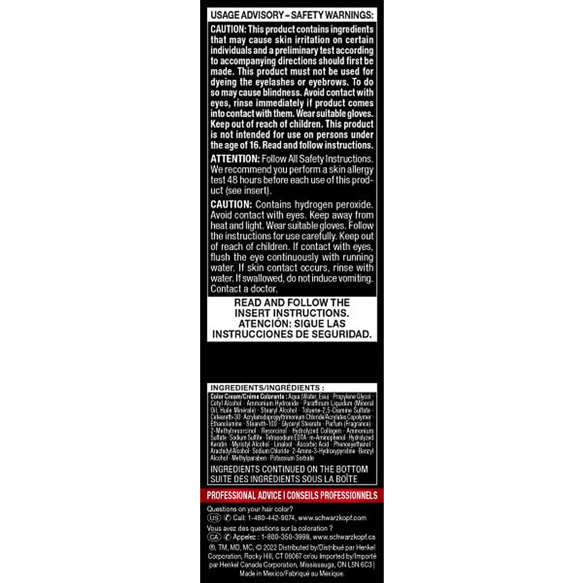 Schwarzkopf Keratin Color Permanent Hair Color Cream, 2.6 Rich Black