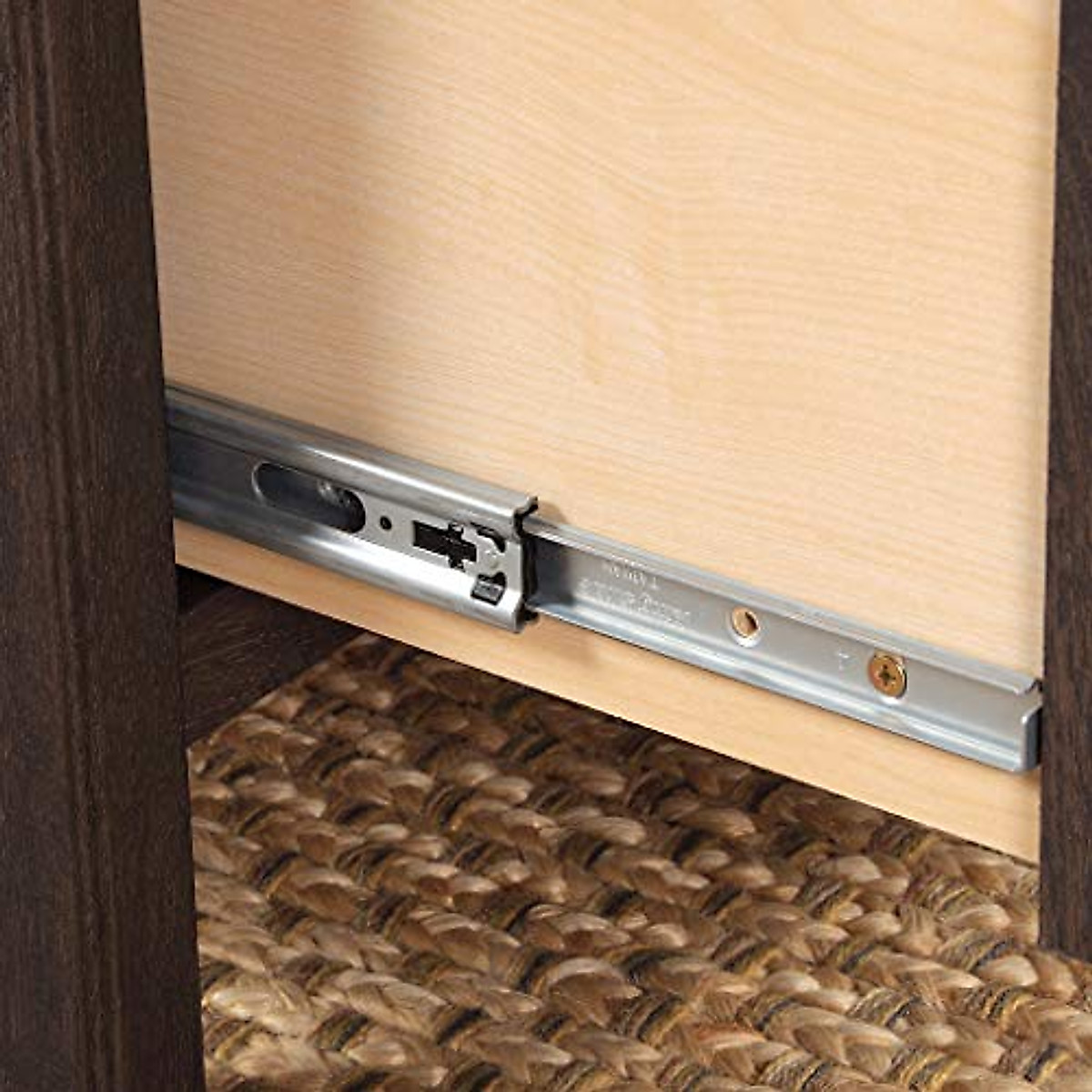 Sauder Costa Executive Desk, W 65.118 X D 29.528 X H 30.00, Coffee Oak finish