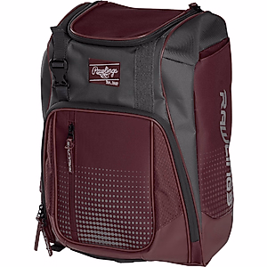 Rawlings | FRANCHISE Backpack Equipment Bag | Baseball / Softball | Maroon