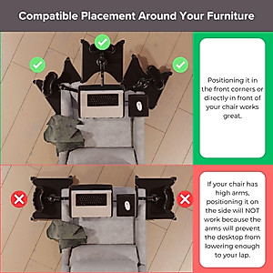 LEVO G2 Rolling Laptop Workstation Stand Cart Desk for Laptops, Books, Tablets, and Art, Made for Sofa, Bed, Chair, or Standing