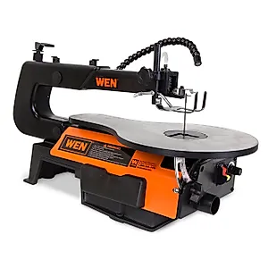 WEN 16-Inch Two-Direction Variable Speed Scroll Saw Bundle with Foot Pedal Switch