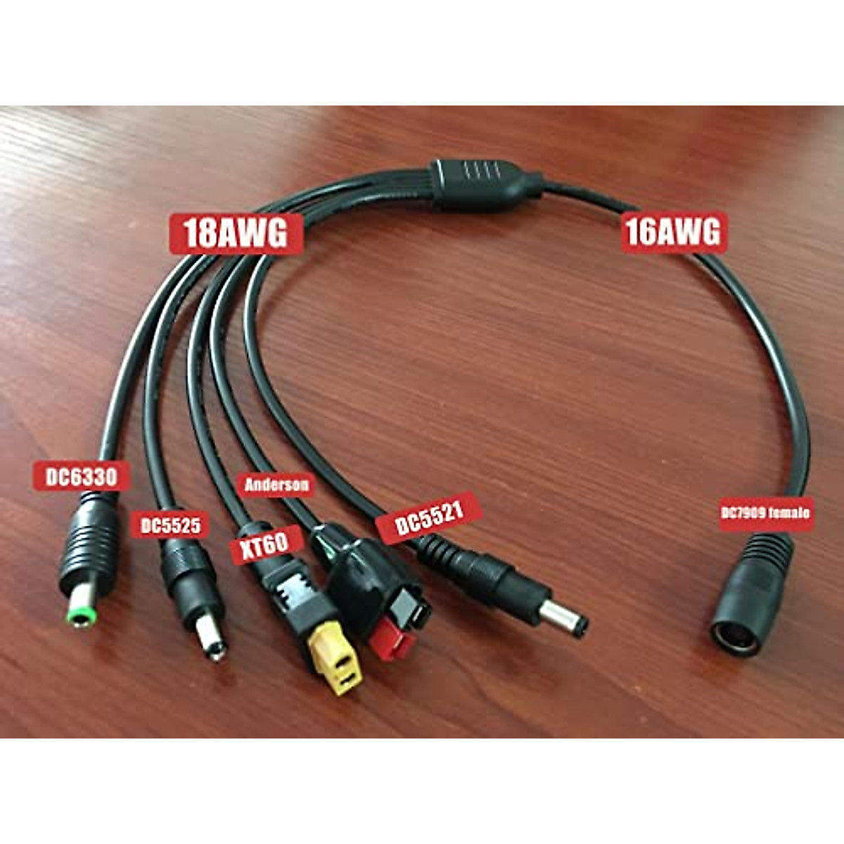 Universal DC7909 to Anderson, XT60, DC8mm, DC3.5mm, DC5.5*2.1mm Adapter, Solar Panel Connectors Socket, Solar Charge Cable Kit for 50W to 200W Portable Solar Generator (7909 to 5cable kit)