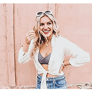 My Shades - White Oval Round Sunglasses Thick Bold Retro Clout Goggles (White, Smoke), Large