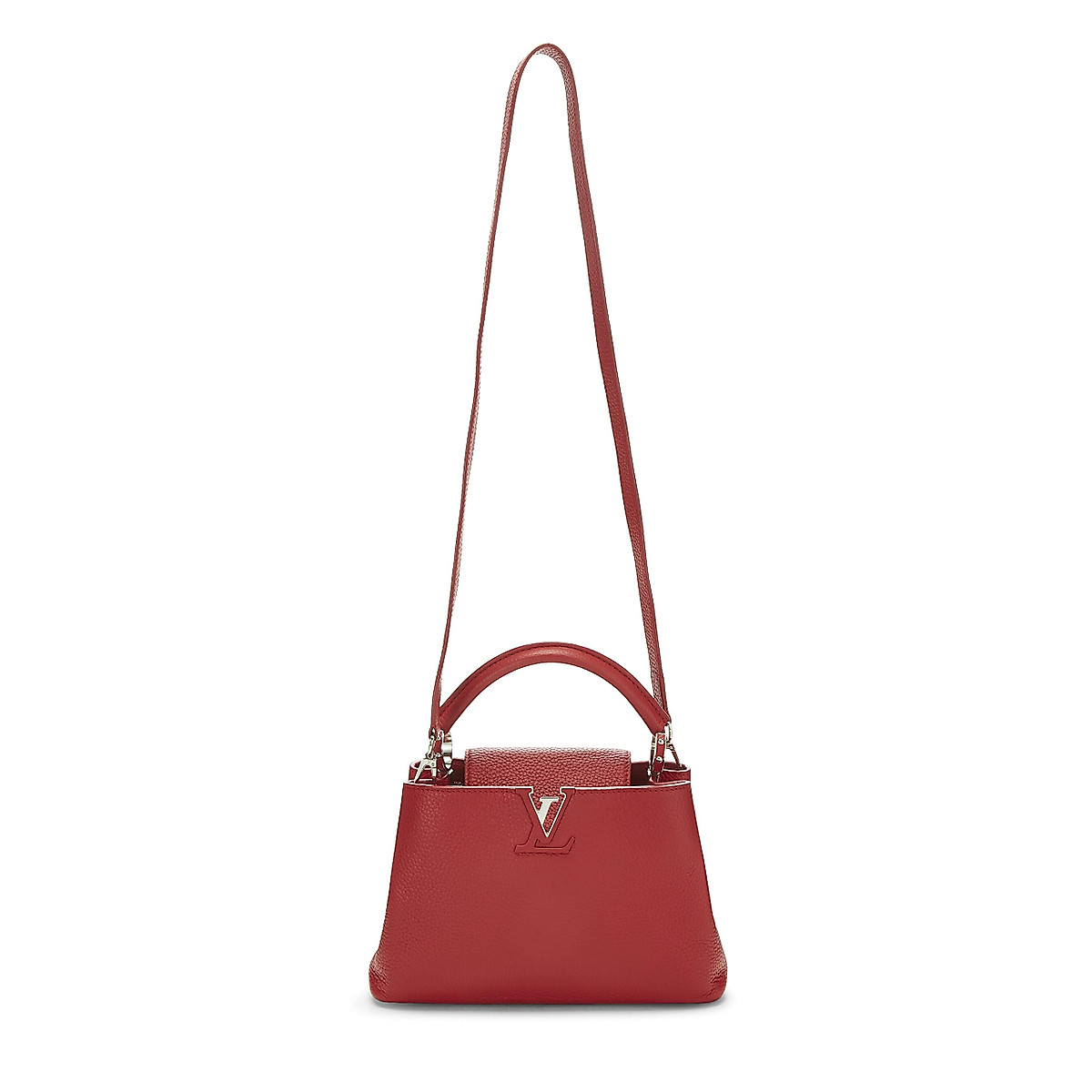 Louis Vuitton, Pre-Loved Red Taurillon Capucines BB, Red