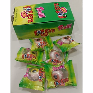 Pop Eye Gummi 18.8g(0.66 oz) x 12 Bags in Box - Soft Fruit Gummy Glotzer Candy with Sour Centre