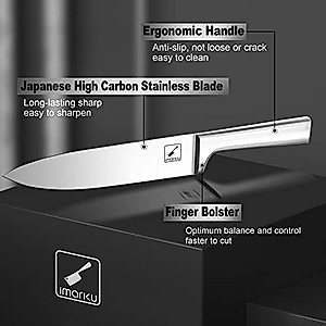 Knife Set - imarku Kitchen Knife Set 15 Pieces Japanese Stainless Steel Knife Block Set with Sharpener - Dishwasher Safe Kitchen Knives - Ultra Sharp Chef Knife Set for Kitchen, Best Mothers Day Gifts