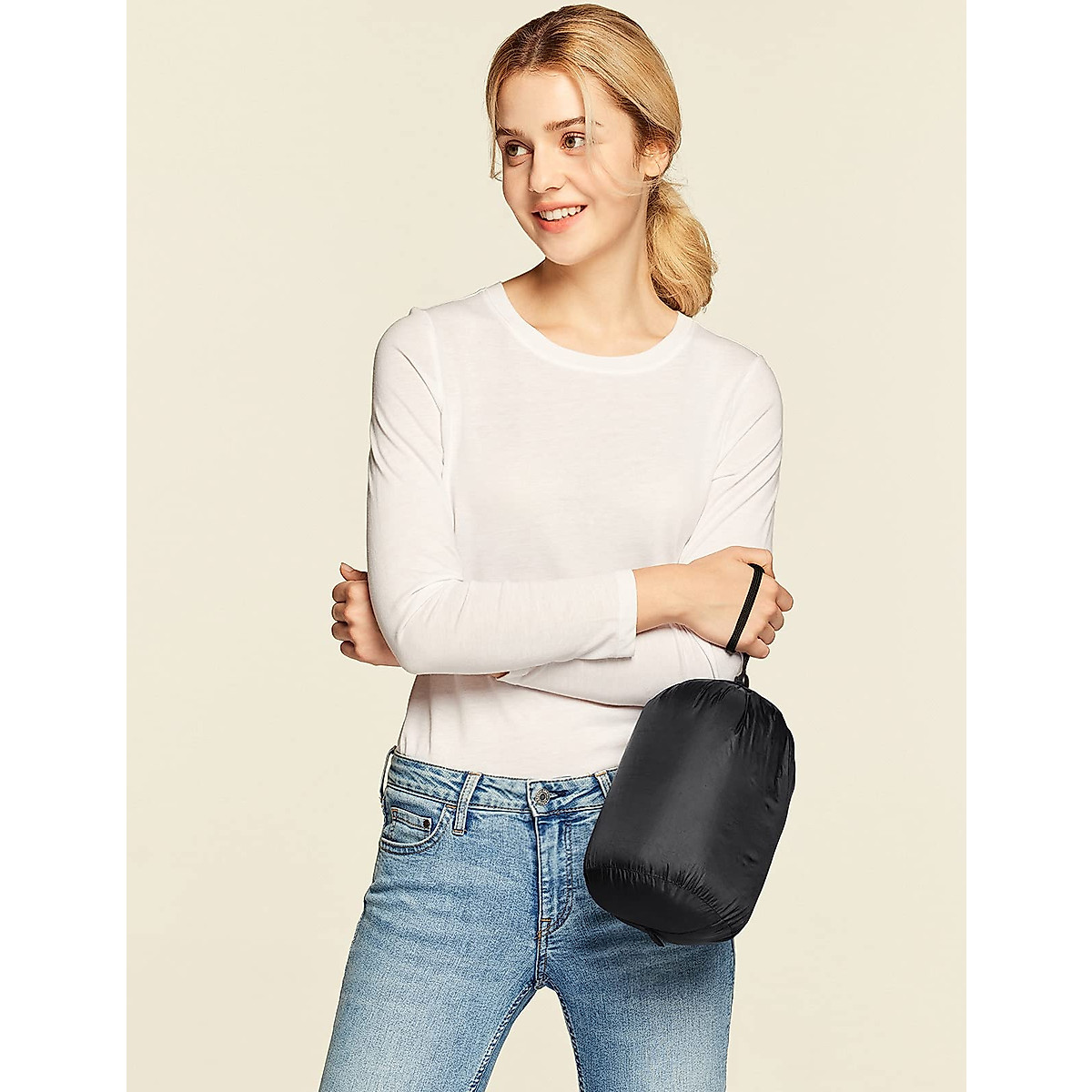 TSLA Women's Lightweight Packable Accent Puffer Jacket, Water-Resistant Winter Coat, Ascent Puff Packable Jacket Black, XX-Large