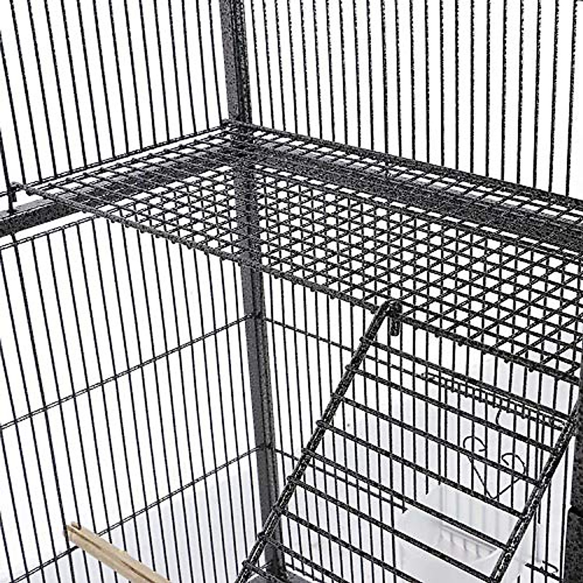 Yaheetech 69-Inch Extra Large Wrought Iron 3 Levels Ferret Chinchilla Sugar Glider Squirrel Small Animal Cage with Cross Shelves and Ladders, Black