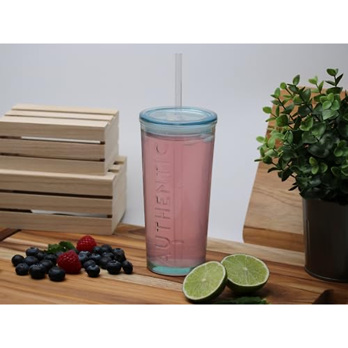 Vidrios San Miguel, 17oz Glass To-Go Cup With Leak-Proof Lid And Straw, Made Of 100% Recycled Glass, Dishwasher Safe, Authentic Embossed Tumblers For Smoothies, Boba, Iced Tea, Ice Coffee, Juice.