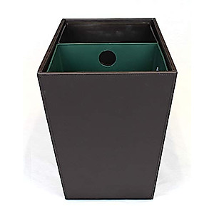 Hospitality Source Dual Chamber Recycling Waste Bin Cordoba Brown 14.5" x 9" x 12" 22.5 liters