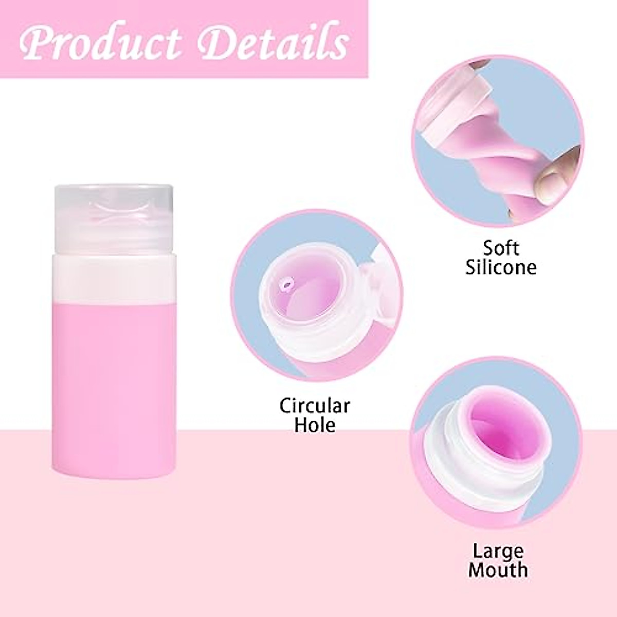 TACYKIBD 4Pcs Salad Dressing Container to Go, Mini Squeeze Bottles for Sauces, Small Condiment Bottles, Travel Condiment Containers for Lunch with 2Pcs Cleaning Brush(Column, 1.3OZ)