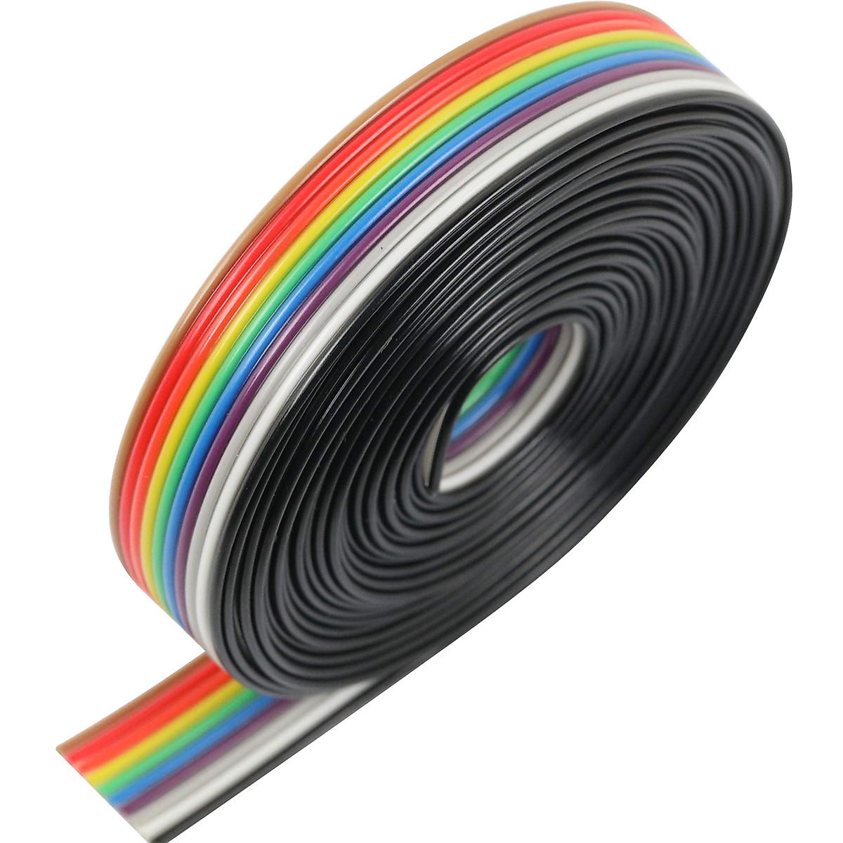 risingsaplings 10P 9.8FT 3 Meters 10 Wire Rainbow Ribbon Cable 1.27mm Pitch for 2.54mm Connectors 9.8 Feet IDC Flat Ribbon Cable Wire