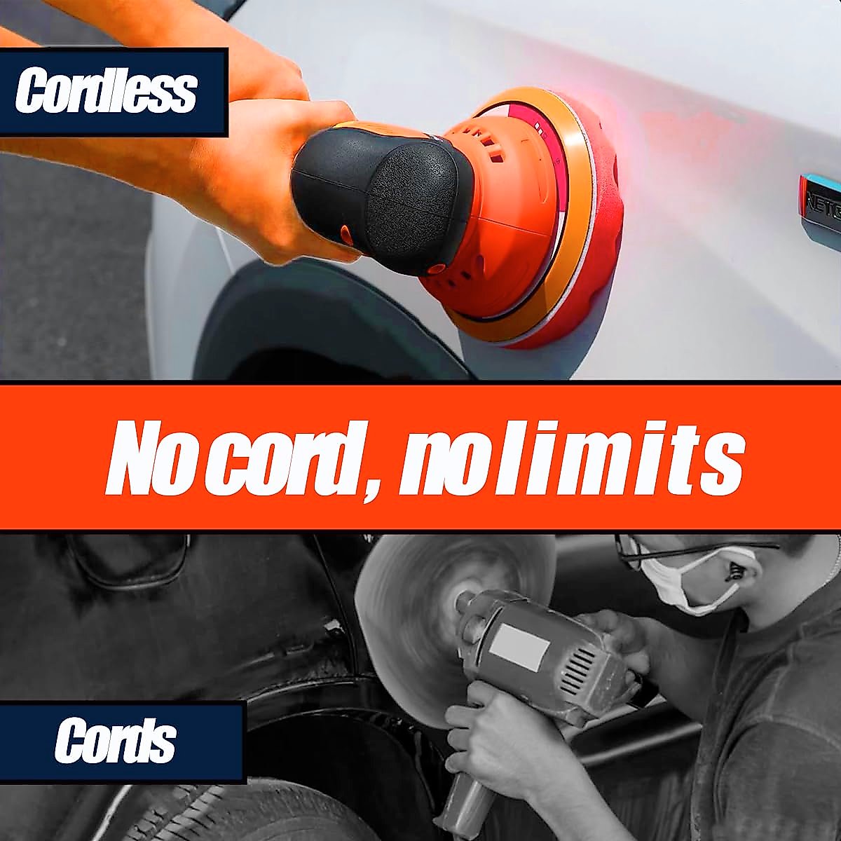 Cordless Car Buffer Polisher for Milwaukee 18V Battery 48-11-1850, Orbital Polisher with 6 Variable Speed, Power Polisher Replace 2738-20 for Car Detailing/Polishing/Waxing(Battery Not Included)