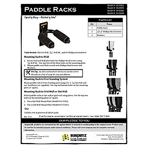 Suspenz 8-Paddle Rack, Black (34-0008), 18", Kayak
