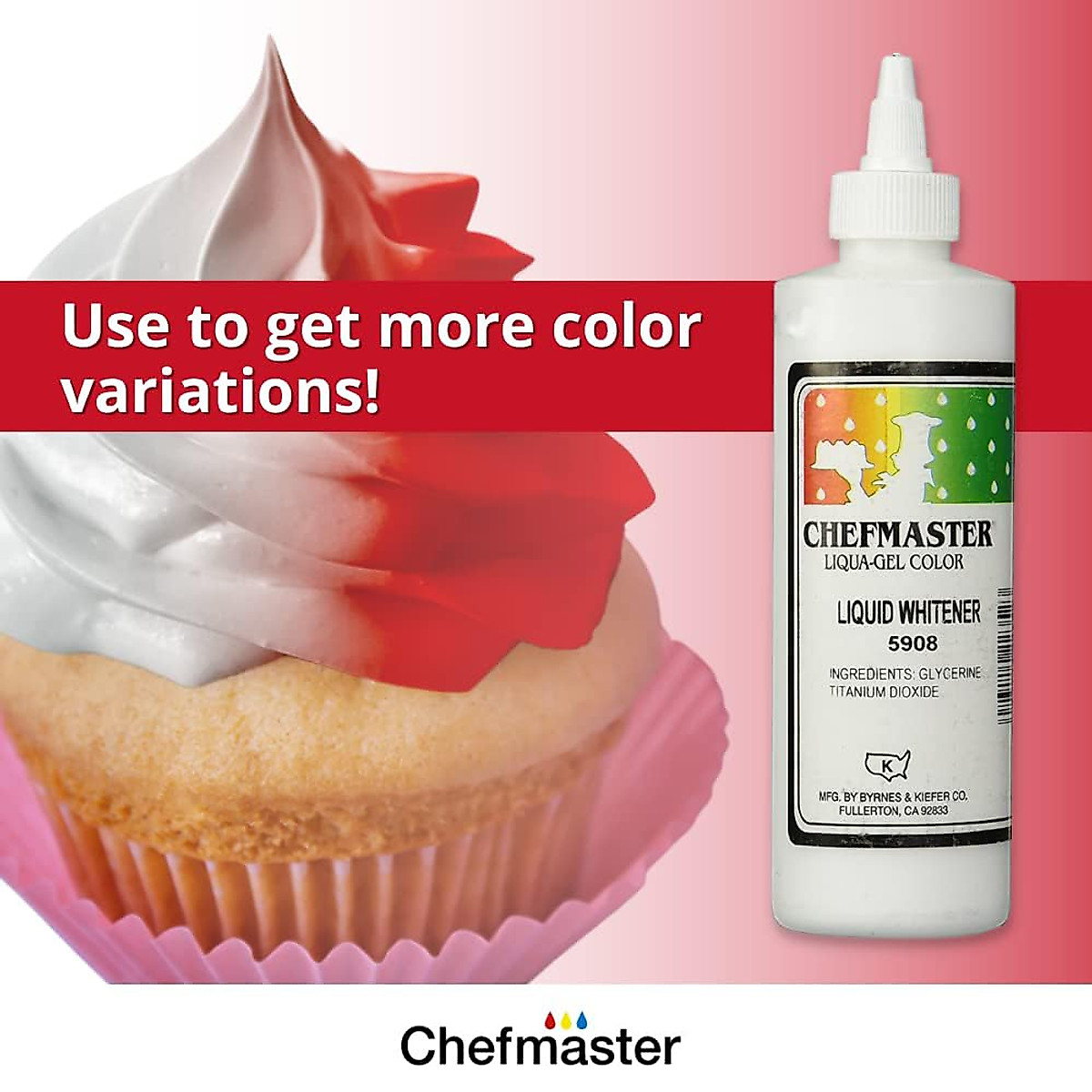 Chefmaster Liquid Whitener Food Color, 16-Ounce, White
