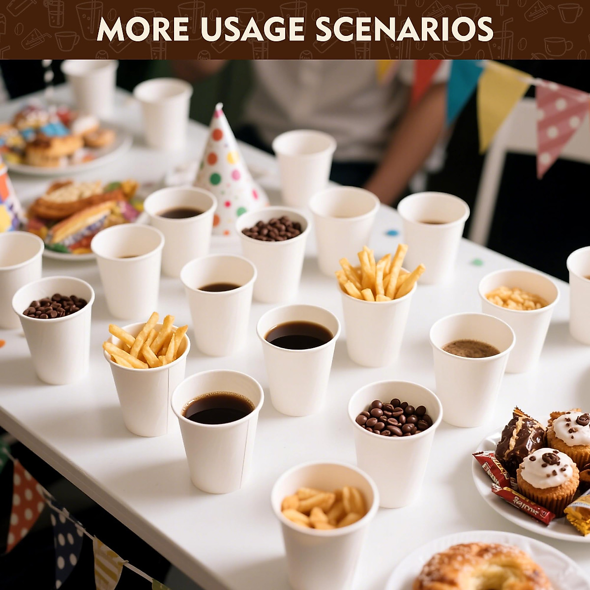 YEEHAW [12 oz 300 pack] Coffee Cups, White Disposable Paper Cups, To Go Hot Cups for Coffee, Hot Liquid, Chocolate, Juice, Tea, Hot/Cold Beverage Drinking Cup, Ideal for Cafes, Bistros, Businesses