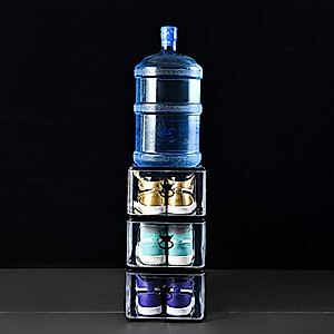 WOQLIBE Shoe Storage Boxes, 9 Pack Upgraded, Clear Plastic Stackable Shoe Boxes with Lids, Fit Max Up to US Size 12, for Sneaker Display/Closet(13.8” L x 10.8” W x 7.5” H)