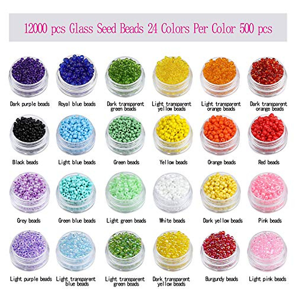 Ybxjges 12000Pcs 3mm Glass Seed Beads 8/0 Small Beads Bracelet Making Kit, Tiny Waist Beads Kit with Jewelry Making Supplies Elastic String for DIY Art Craft Girls Gifts
