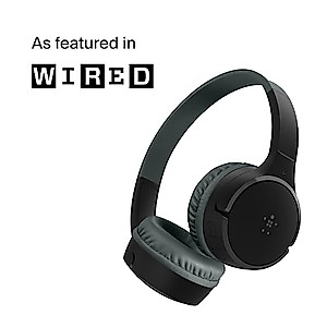 Belkin SoundForm Mini - Wireless Bluetooth Headphones for Kids with 30H Battery Life, 85dB Safe Volume Limit, Built-in Microphone - Kids On-Ear Earphones for iPhone, iPad, Fire Tablet & More - Black