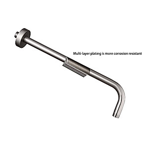 12 Inch Shower Arm with Flange,Stainless Steel 90 Degree Rain Shower Head Extension Arm,Wall-Mounted Shower Head Arm for Fixed Shower Head,Brushed Nickel