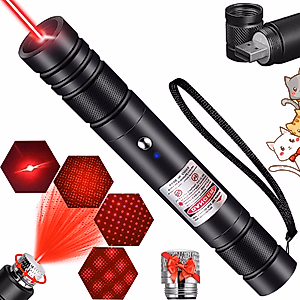 Red Laser Pointer High Power, High Power Laser Pointer Long Range Strong Laser Light Pointer Long Range USB Rechargeable Laser Pointer Pen for Teaching Hunting Outdoor Astronomy Hunting Lazer Pointer