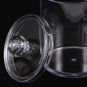 Cabilock 2 Pcs Acrylic storage box acrylic storage container Cotton Pad Holder plastic swab storage jar Makeup Cotton Round Holder Make Up Pads Holder holder Bracket box cosmetic