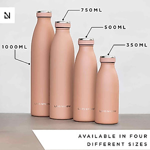 LARS NYSØM Stainless Steel Insulated Water Bottle 12oz 17oz 25oz 34oz 51oz | BPA-free Insulated Thermo Flask for Hot and Cold Beverages | Leakproof Drinking Bottle