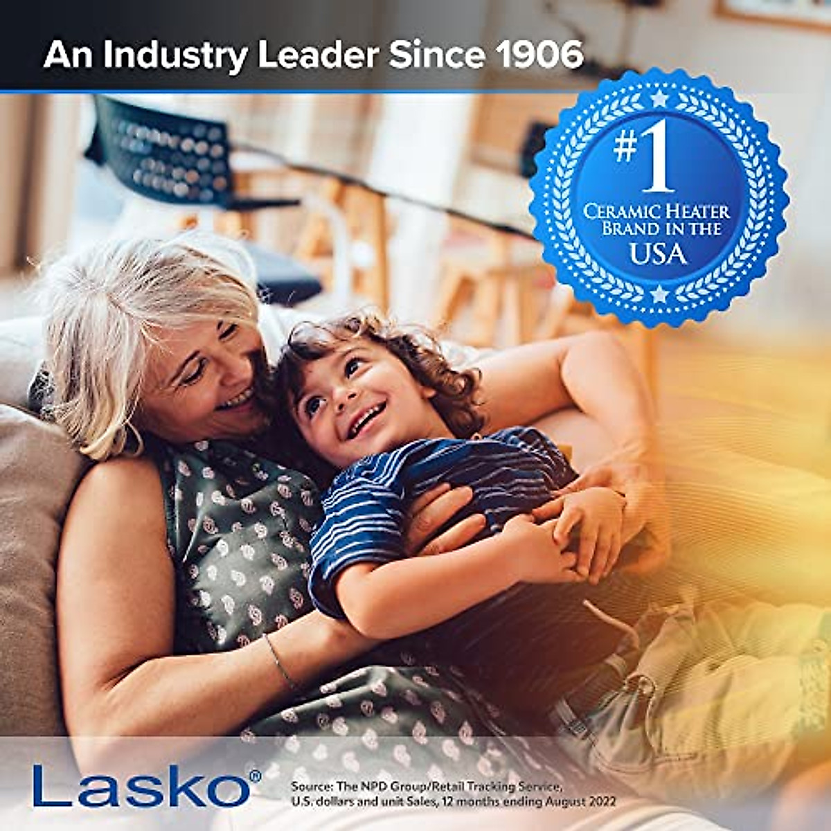 Lasko Oscillating Hybrid Fan and Space Heater for Home, All Season High Velocity Hybrid with Tip-Over Switch, Remote Control, Timer and Thermostat, 37.5 Inches, White, 1500W, FHV820