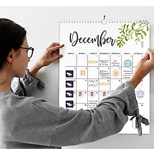 Aesthetic 2023 Floral Wall Calendar - Runs Until July 2024 - The Perfect Office Supplies for Women With Monthly Seasonal Designs for Easy Planning