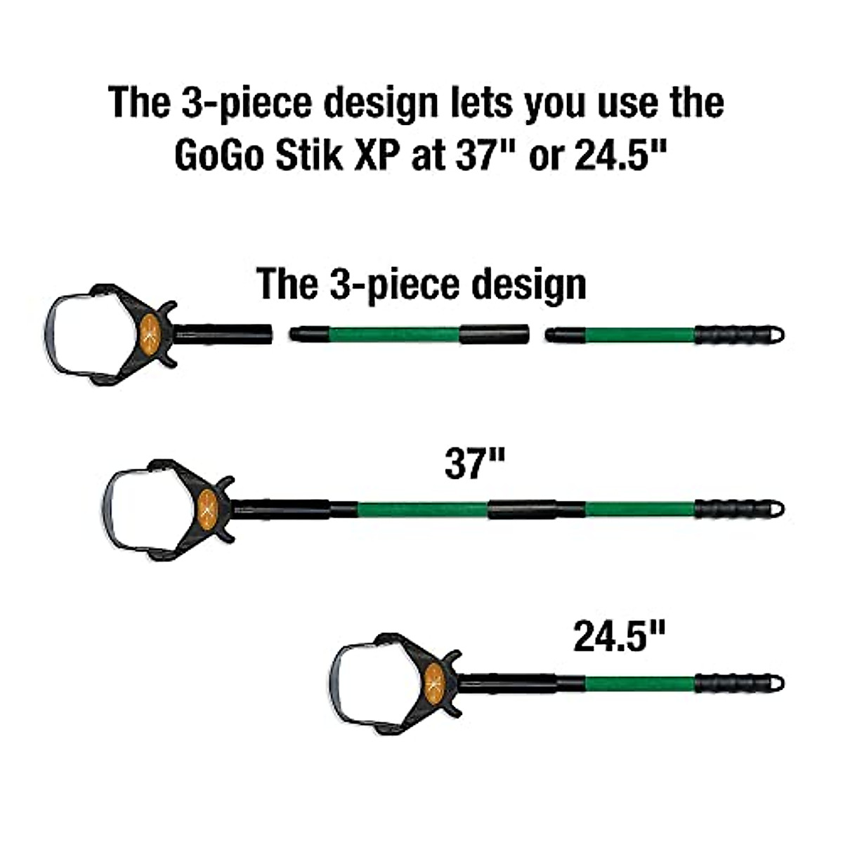 GoGo Stik XP Totally Clean Pro Pooper Scooper with Bags for All Dog Pet Waste Cleanup. 37inch. Keeps Hands and Scooper Clean. Use Store Bags or Heavy Dootie Bags. Unbreakable FRP Handle.